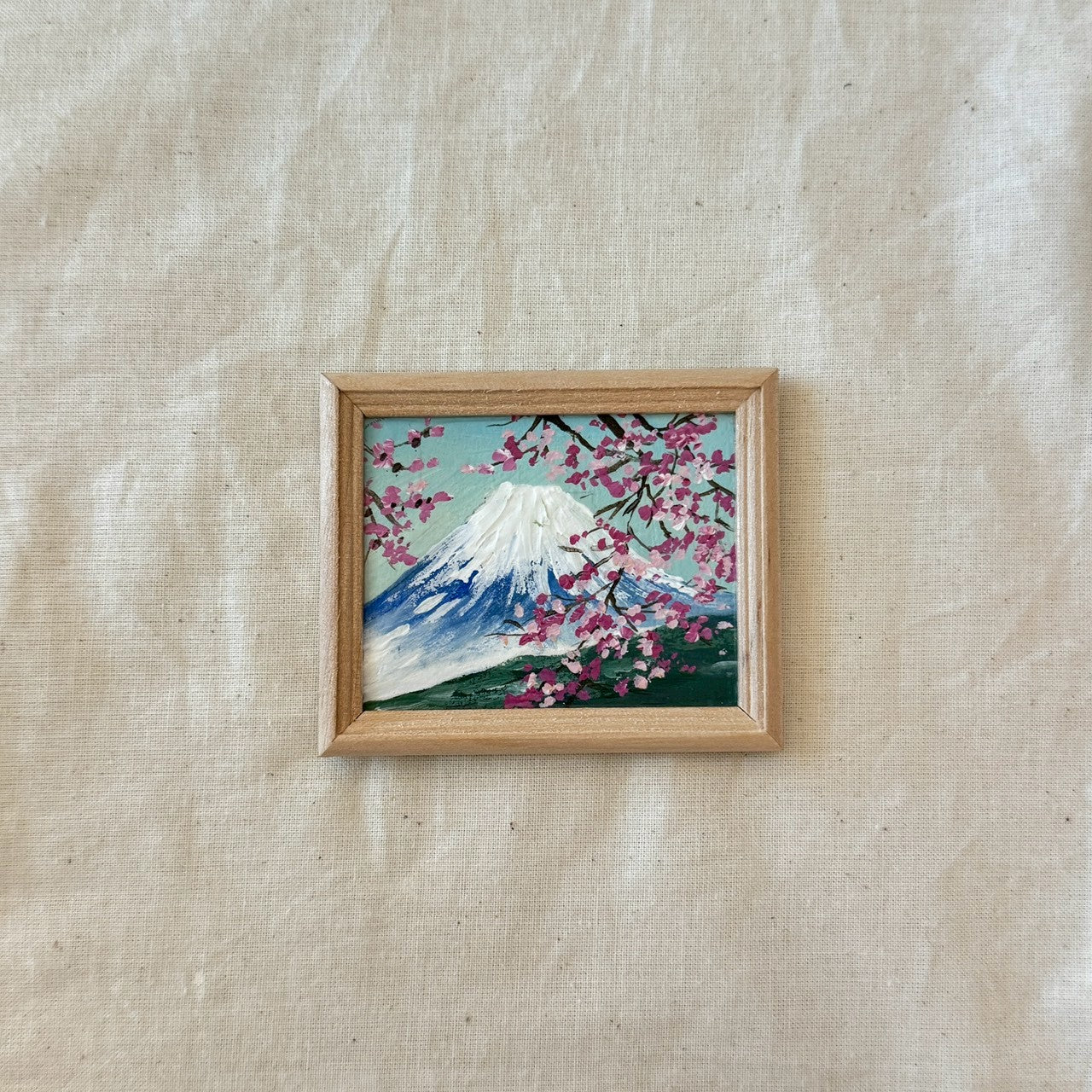 Mt Fuji with Wooden Frame – Loft Art Illustration by Ingrid